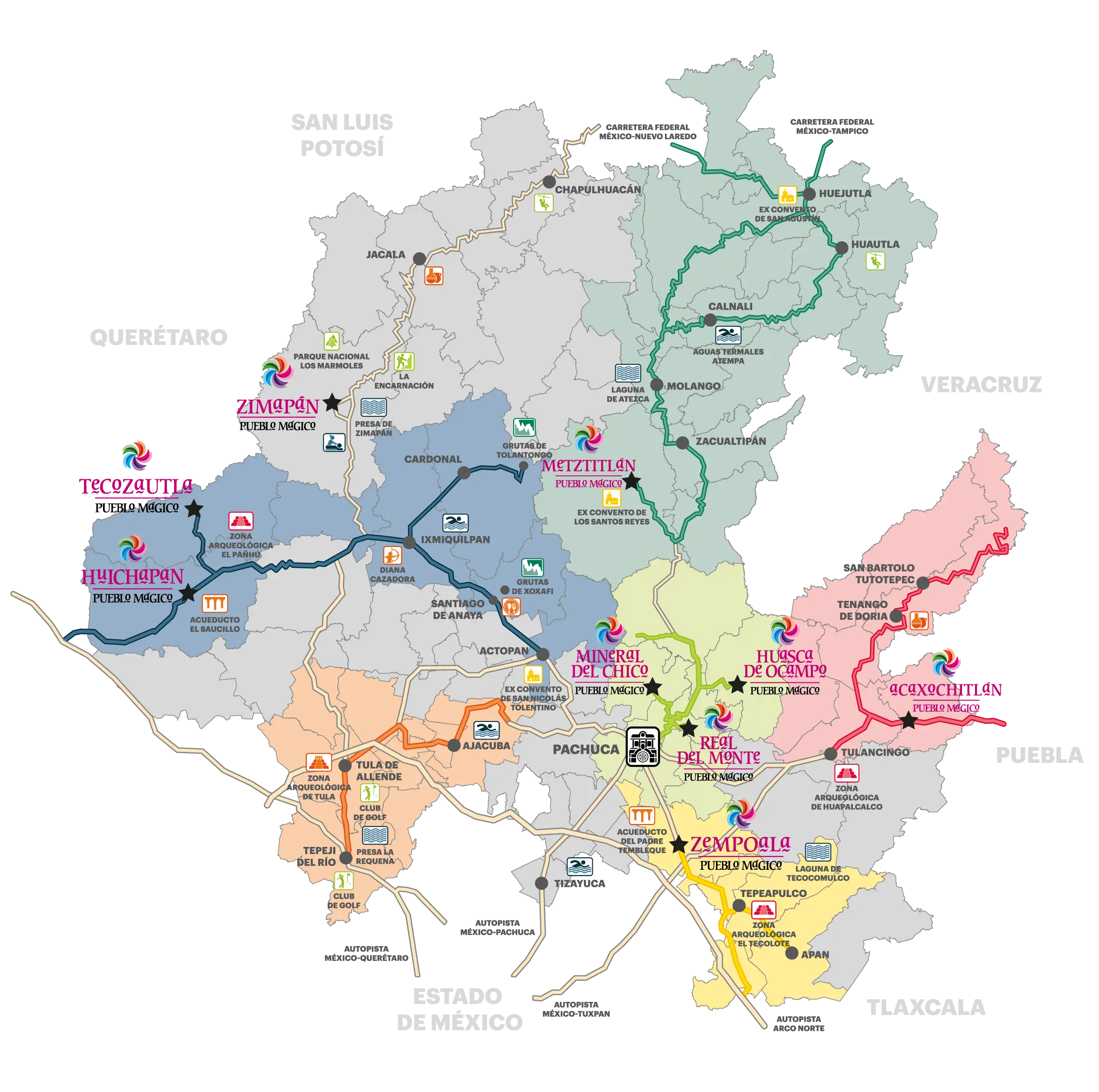 Turismo hidalgo: mapa de experiencias y festividades | Mi Mundo por el ...